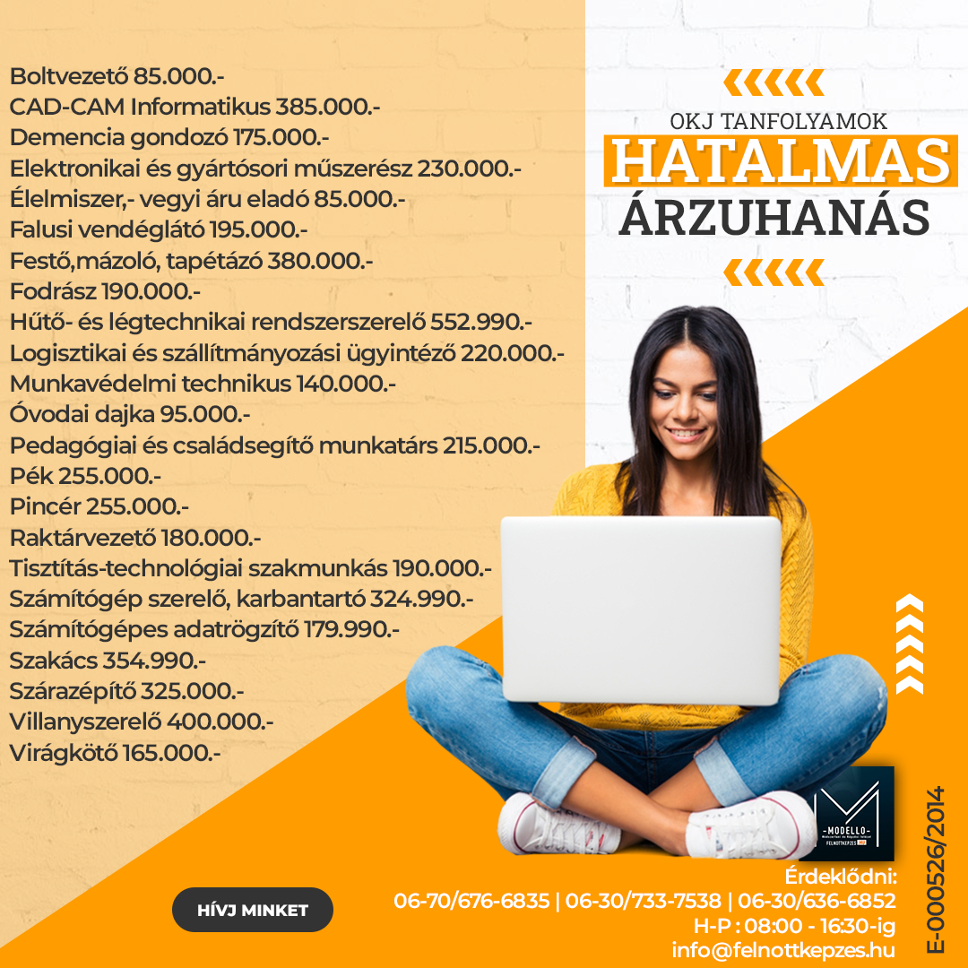 💥Hatalmas ÁRZUHANÁS régi OKJ-s tanfolyamainknál!💥 - Nagykanizsai Képzések 💥Hatalmas ÁRZUHANÁS régi OKJ-s tanfolyamainknál!💥 - Nagykanizsai Képzések